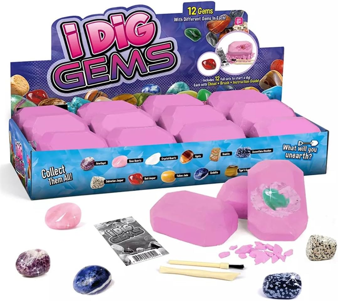Amazon.com: Liberty Imports 12-Pack Gem Digging Kit for Kids - Exciting ...