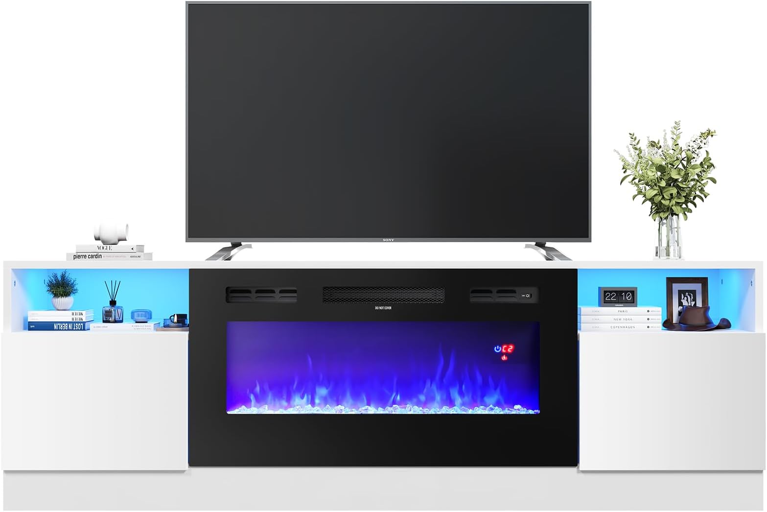 INMOZATA Electric Fire, Entertainment Center Console Table with ...