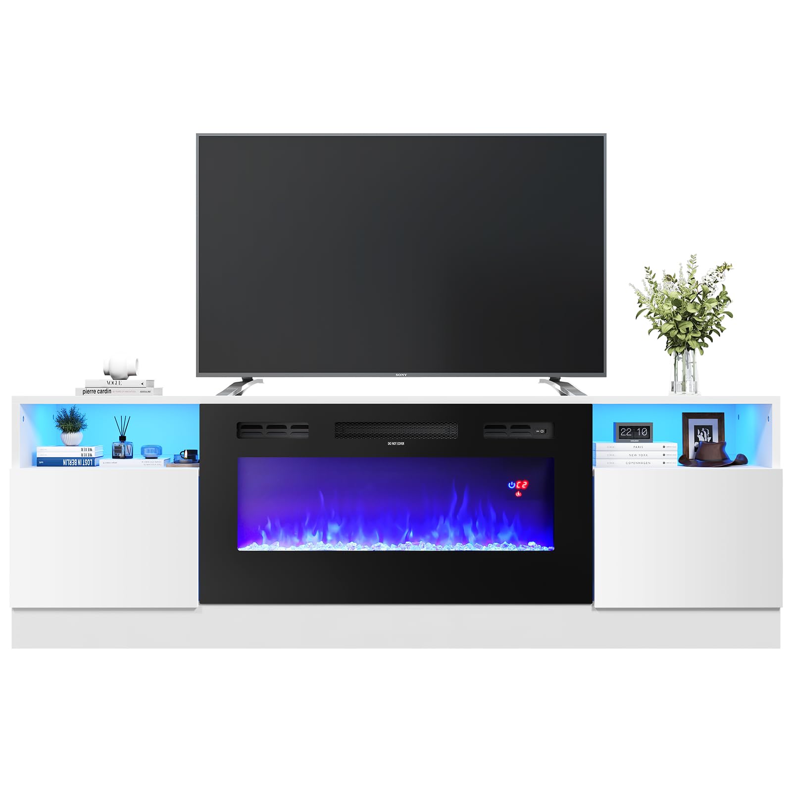 Buy INMOZATAElectric Fire, Entertainment Center Console Table with ...