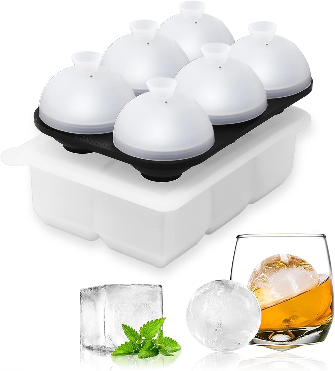 Amazon.com: Whiskey Ice Ball Molds, HONYAO Ice Ball Maker Mold 100% ...
