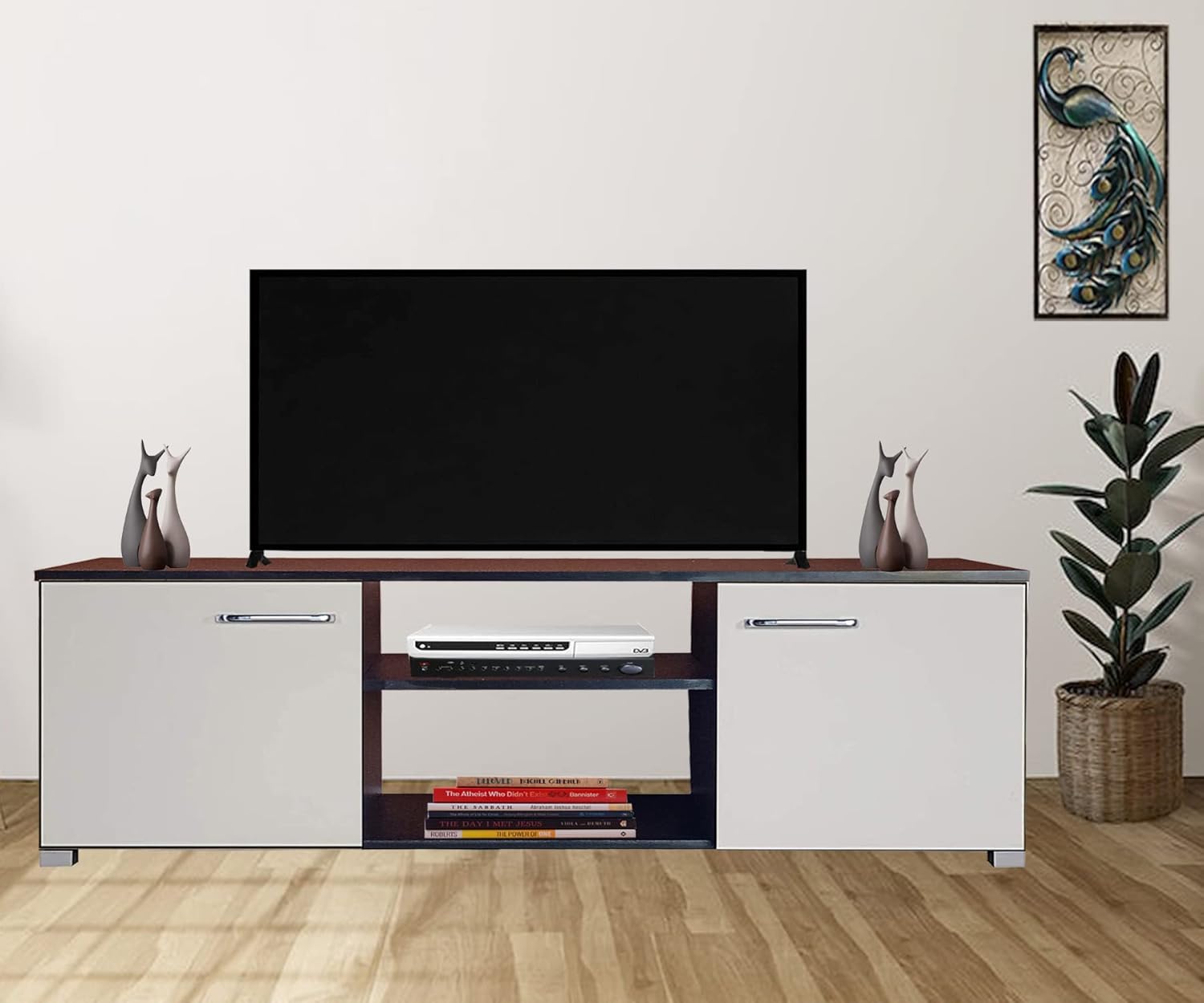 AAROORA Engineered Wood Large TV Table | Entertainment Unit Display ...