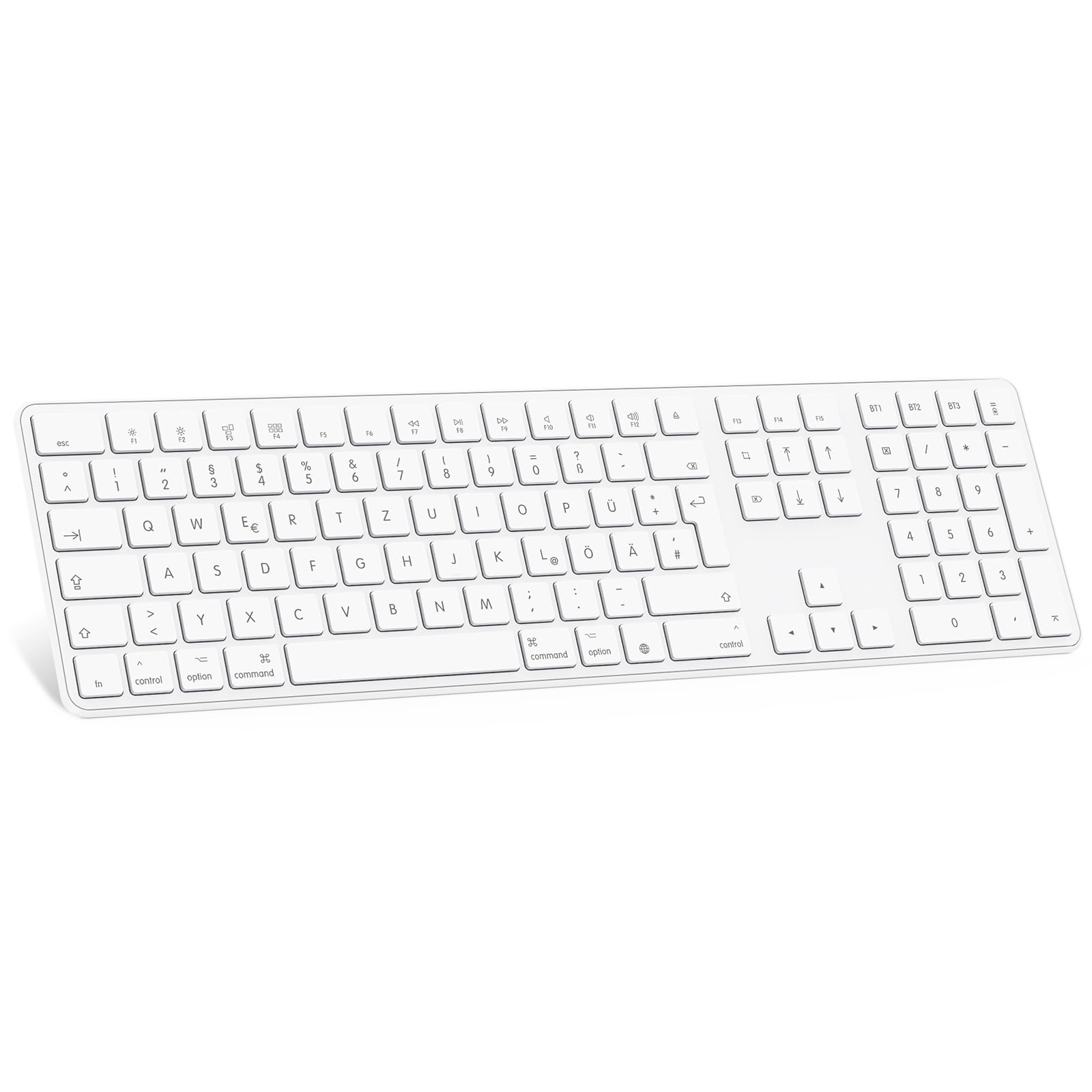 OMOTON Bluetooth Tastatur für Mac OS, Tastatur Kabellos mit 3 Kanälen ...