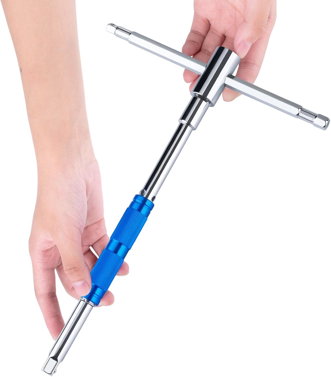 Tiosamd T Handle Wrench-1/2”, 3/8”, 1/4”Drive, Universal Adjustable T ...