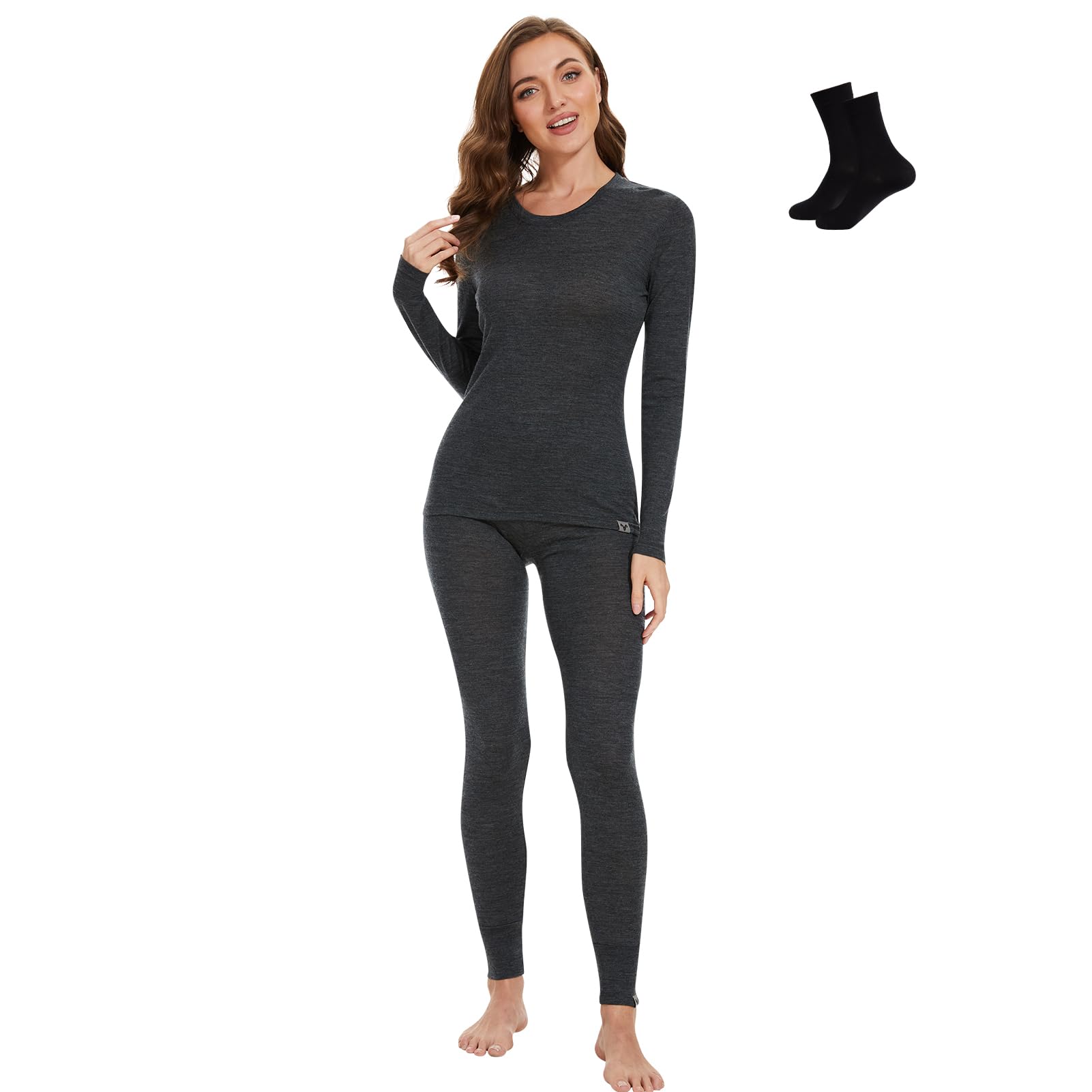 Snapklik.com : Merino Wool Base Layer Set For Women 100% Merino Wool ...