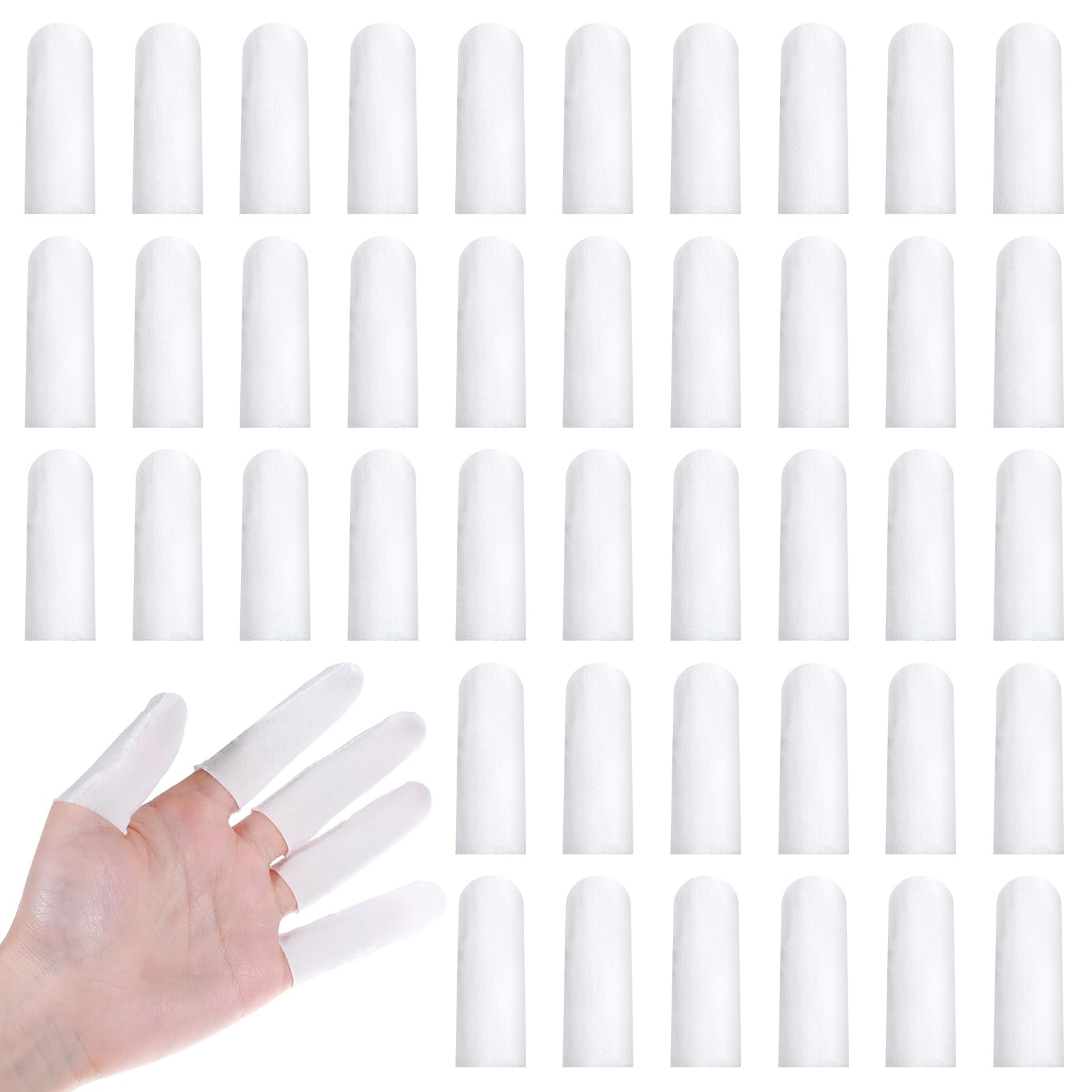Amazon.com: 100 Pcs Cotton Finger Cots White Finger Toe Sleeves Cloth ...