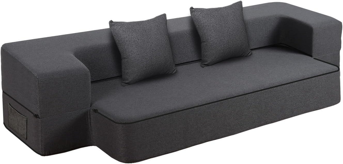 Amazon.com: HonTop 10 Inch Modern Folding Sofa Bed Couch Memory Foam ...