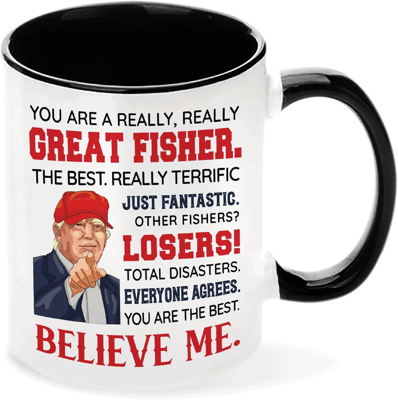 Amazon.com: Fisher 11 Oz Mug - Funny Fishing Gifts for Men - Christmas ...