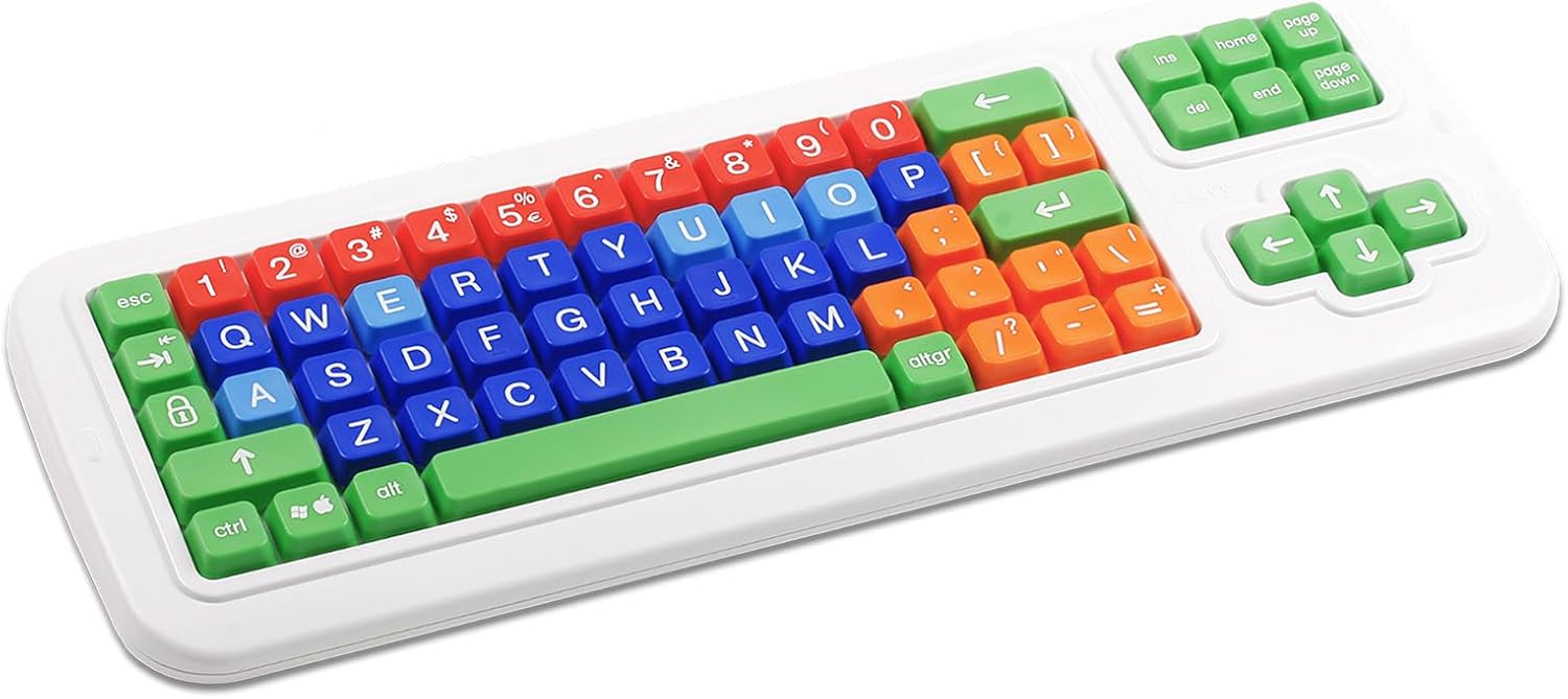 Amazon.com: Clevy Keyboard - Kids Uppercase Bluetooth Computer Keyboard ...