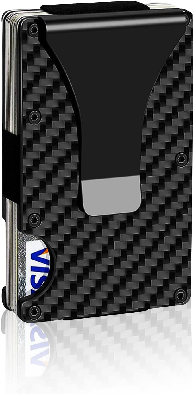 Amazon.com: WisePoint Carbon Fiber Wallet, Metal Carbon Fiber Wallets ...