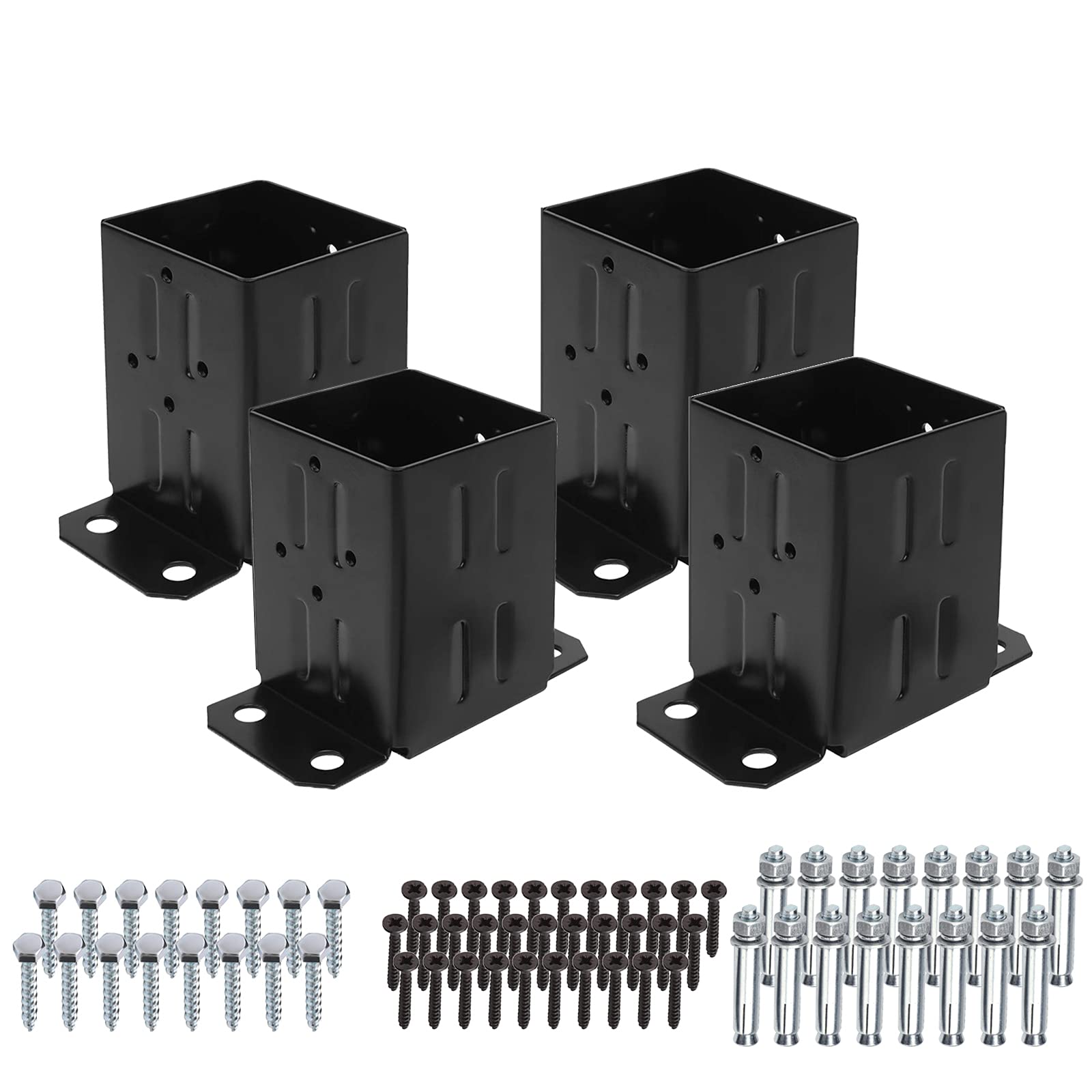 Buy Eapele 4x4 Wood Fence Post Anchor Base 13GA Thick Steel And Black buy-eapele-4x4-wood-fence-post-anchor-base-13ga-thick-steel-and-black