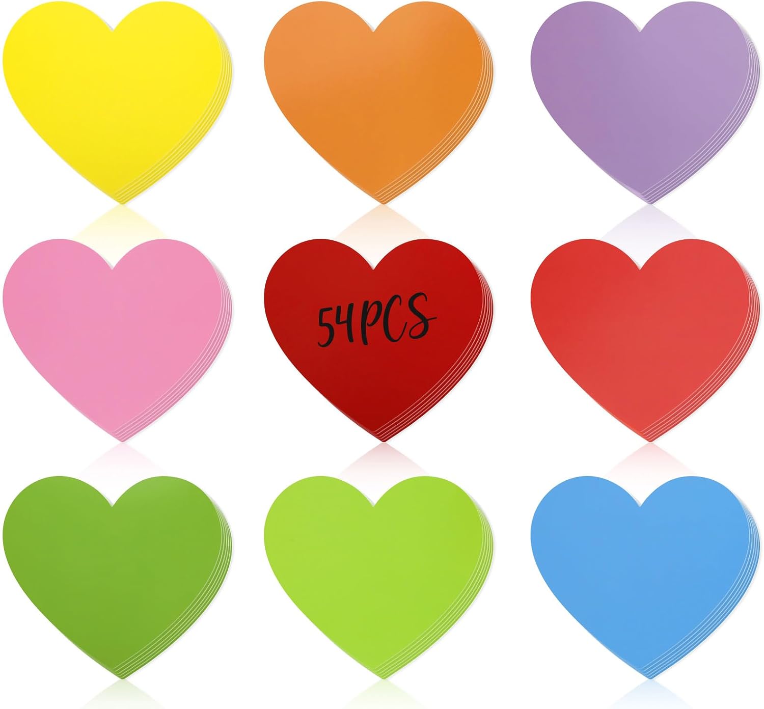Amazon.com: 54 Pcs Paper Heart Cutouts, Double Printed Valentine's Day ...