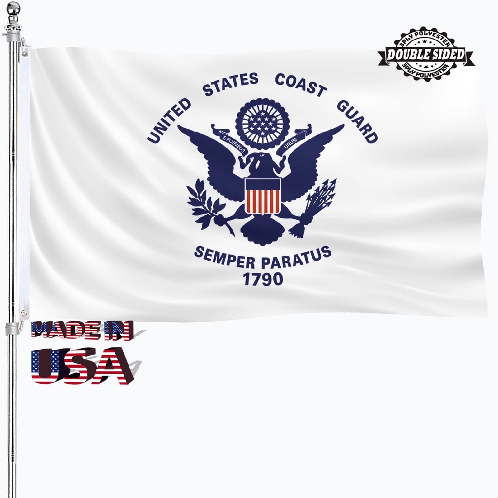 Snapklik.com : US Coast Guard Flag 4x6 Outdoor Double Sided Heavy Duty ...