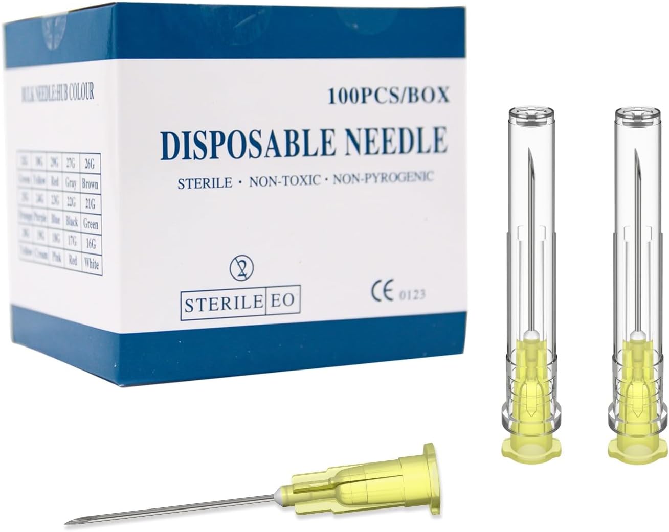 Amazon.com: 100Pack 30Ga 1/2 Inch Sterile Disposable Injection Needle ...