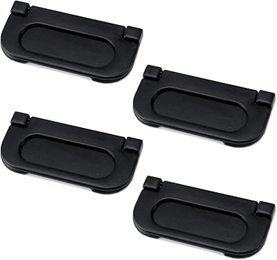 XMHF 3'' Recessed Type Furniture Wardrobe Drawer Pull Handle Flat Black ...