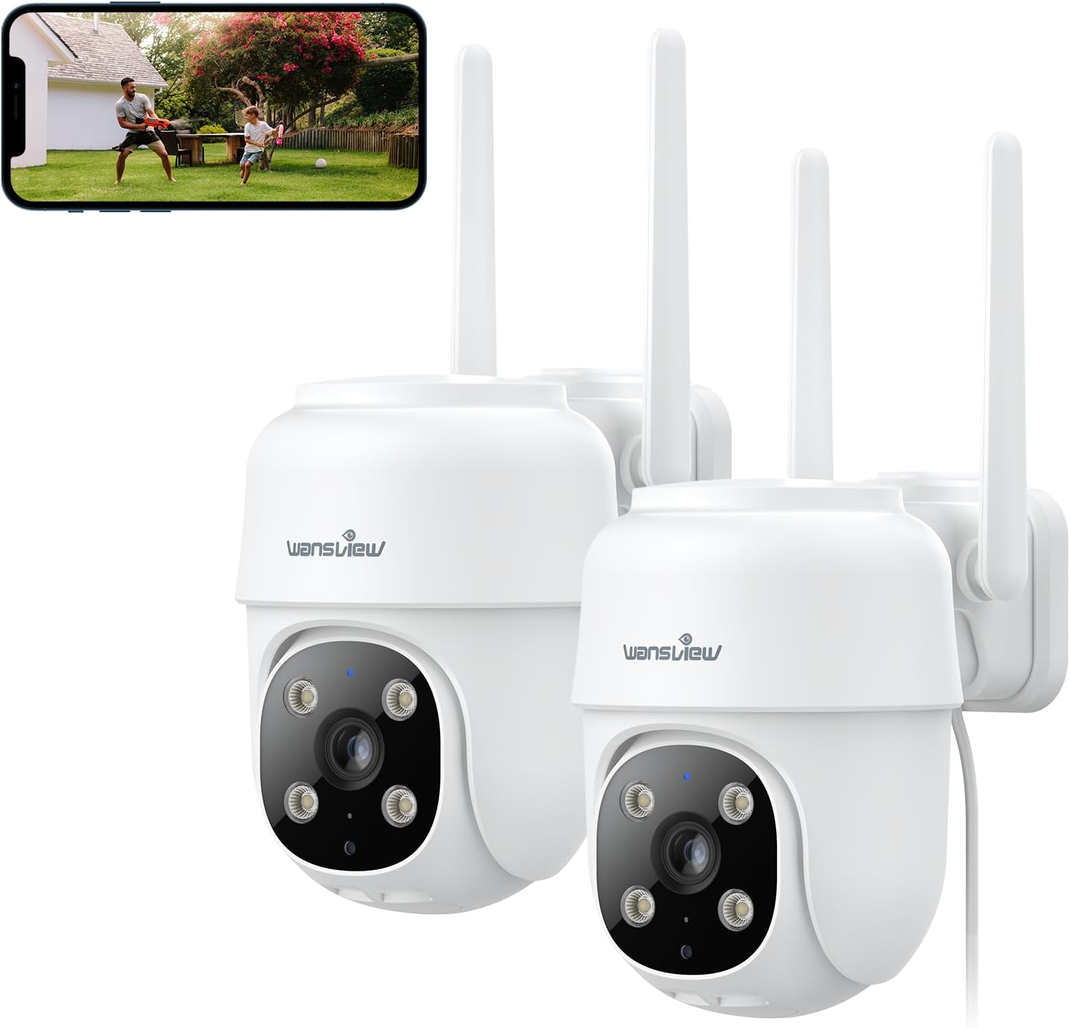 Amazon.com : wansview Security Camera Outdoor, 1080P Pan-Tilt 360 ...