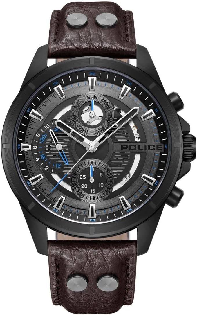 POLICE Mens Brown Dial Metallic Multi-Function Watch : Amazon.in: Fashion