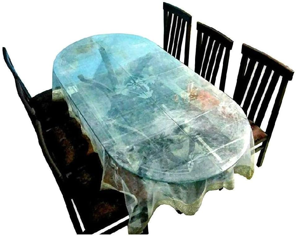 Buy Clasiko Polyvinyl Chloride 6 Seater Oval Dining Table Cover; 60X90 ...