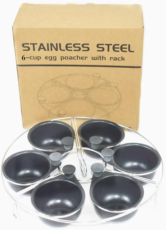 Amazon.com: Stainless Steel Egg Poacher Cooker Eggs Poaching Cup Egg ...