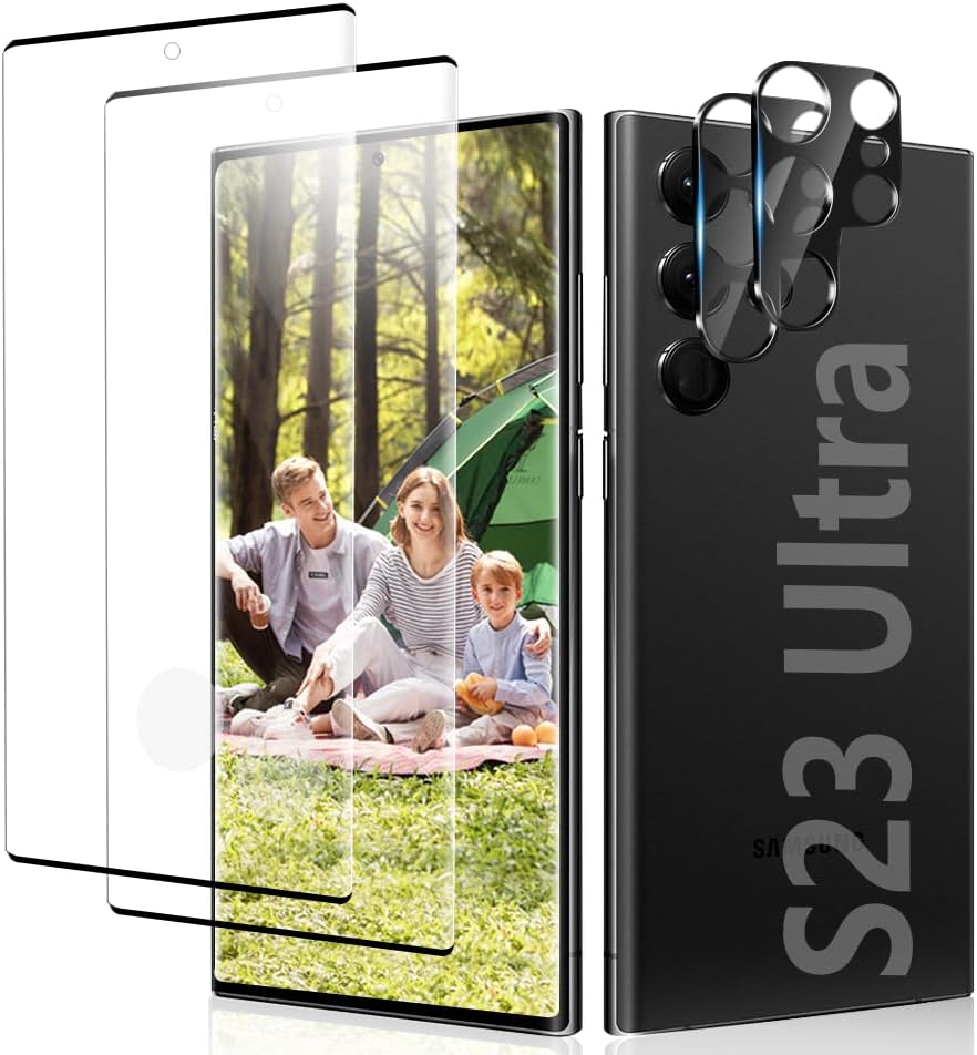 Amazon.com: VITAVELAAA 2+2 Pack Galaxy S23 Ultra Screen Protector ...