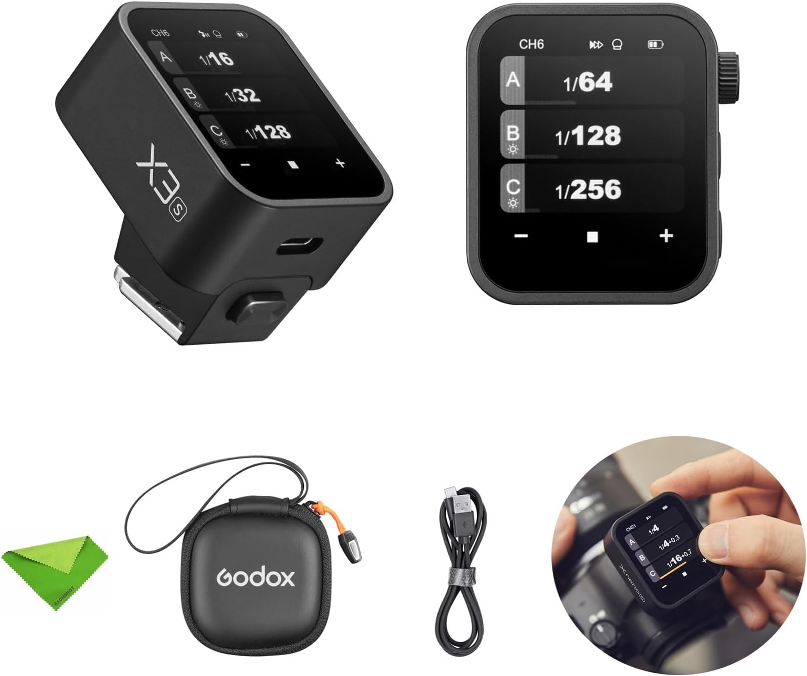 Amazon.com : Godox X3-S X3S X3 S Touchscreen TTL Wireless Flash Trigger ...