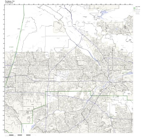 Fontana, CA ZIP Code Map Laminated: Amazon.com: Office Products