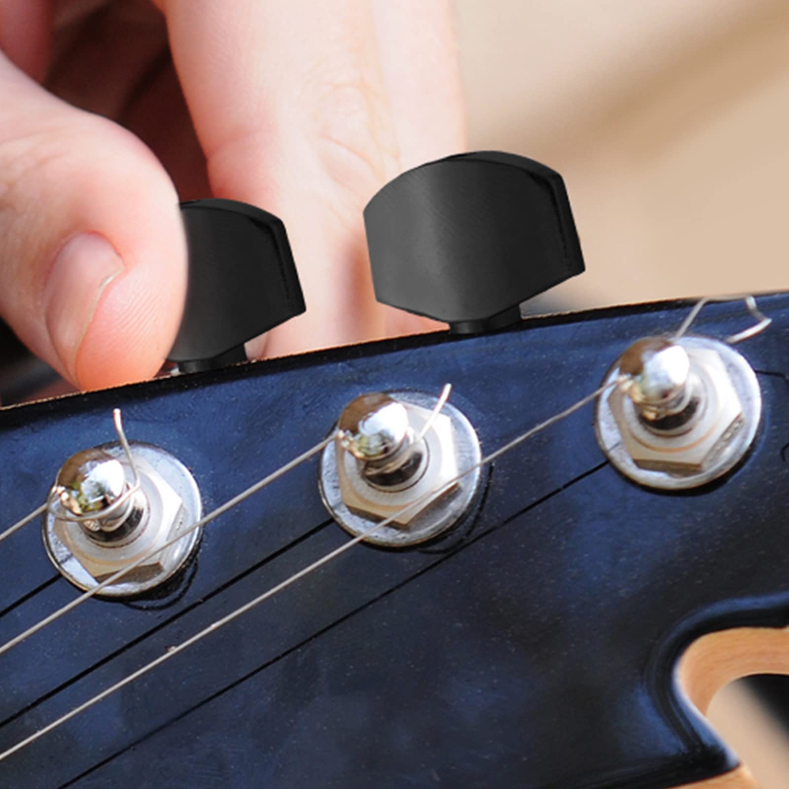 Guitar Tuners Metal Black Guitar Tuning Peg Buttons, Circle Tuning Key ...