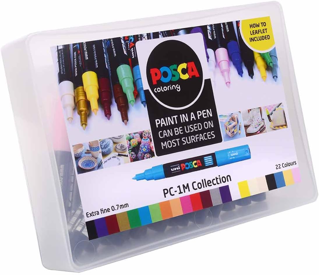 Posca Paint Marker Pens - PC-1M and PC-1MR - 0.7mm - Set of 20 in ...