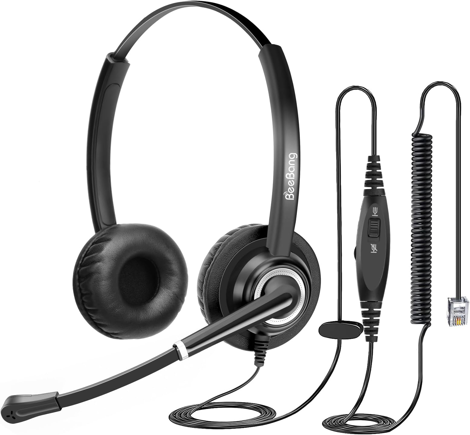 Amazon.com: Beebang Telephone Headset with Microphone Noise Canceling ...