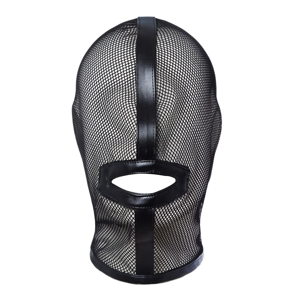Mesh See Through Masquerade Mask Adjustable Breathable Leather Head ...