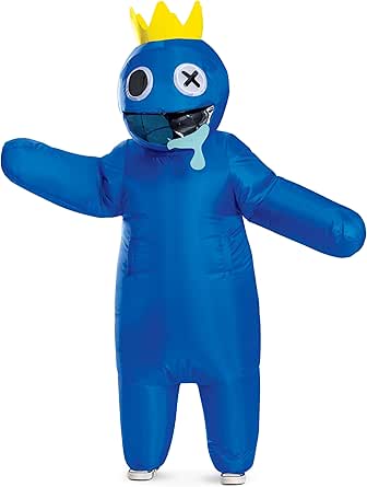 Amazon.com: Blue Inflatable Costume, Official Rainbow Friends Inflating ...