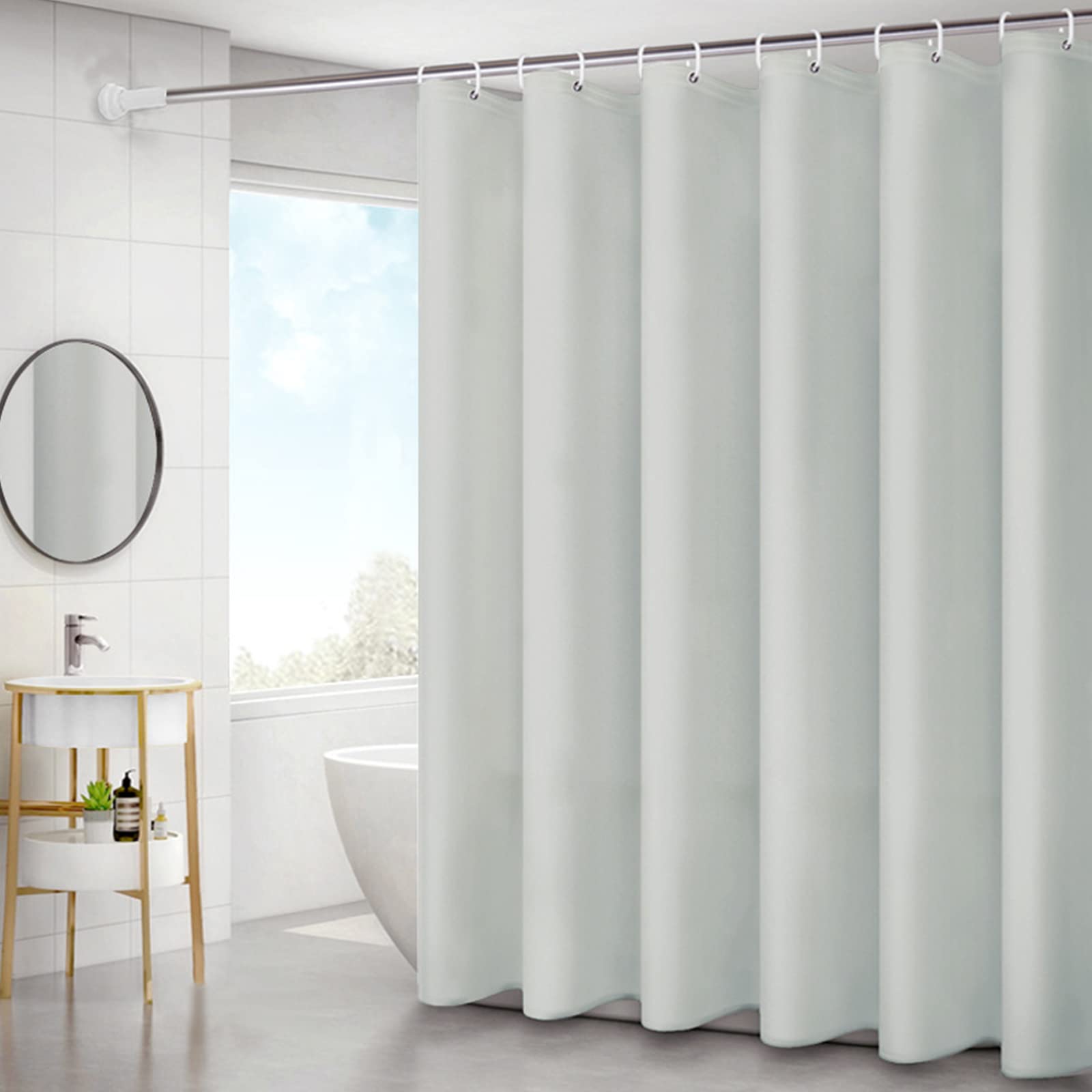 6 Ft Shower Curtain Shower Curtain | Terrazzo Design PEVA Curtain For
