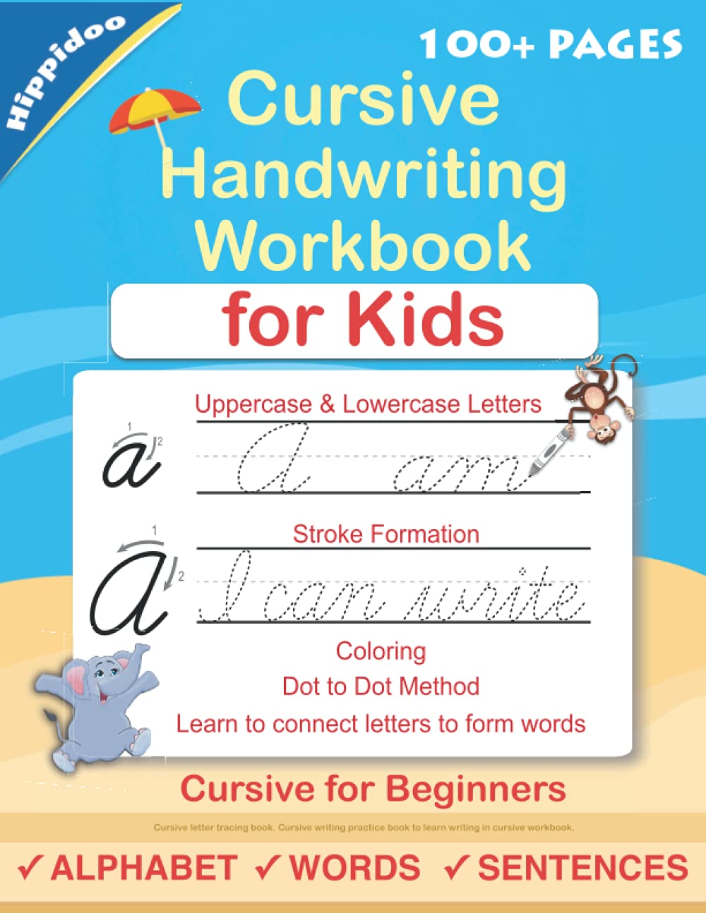 Cursive Handwriting Workbook For Kids: Cursive for beginners workbook ...