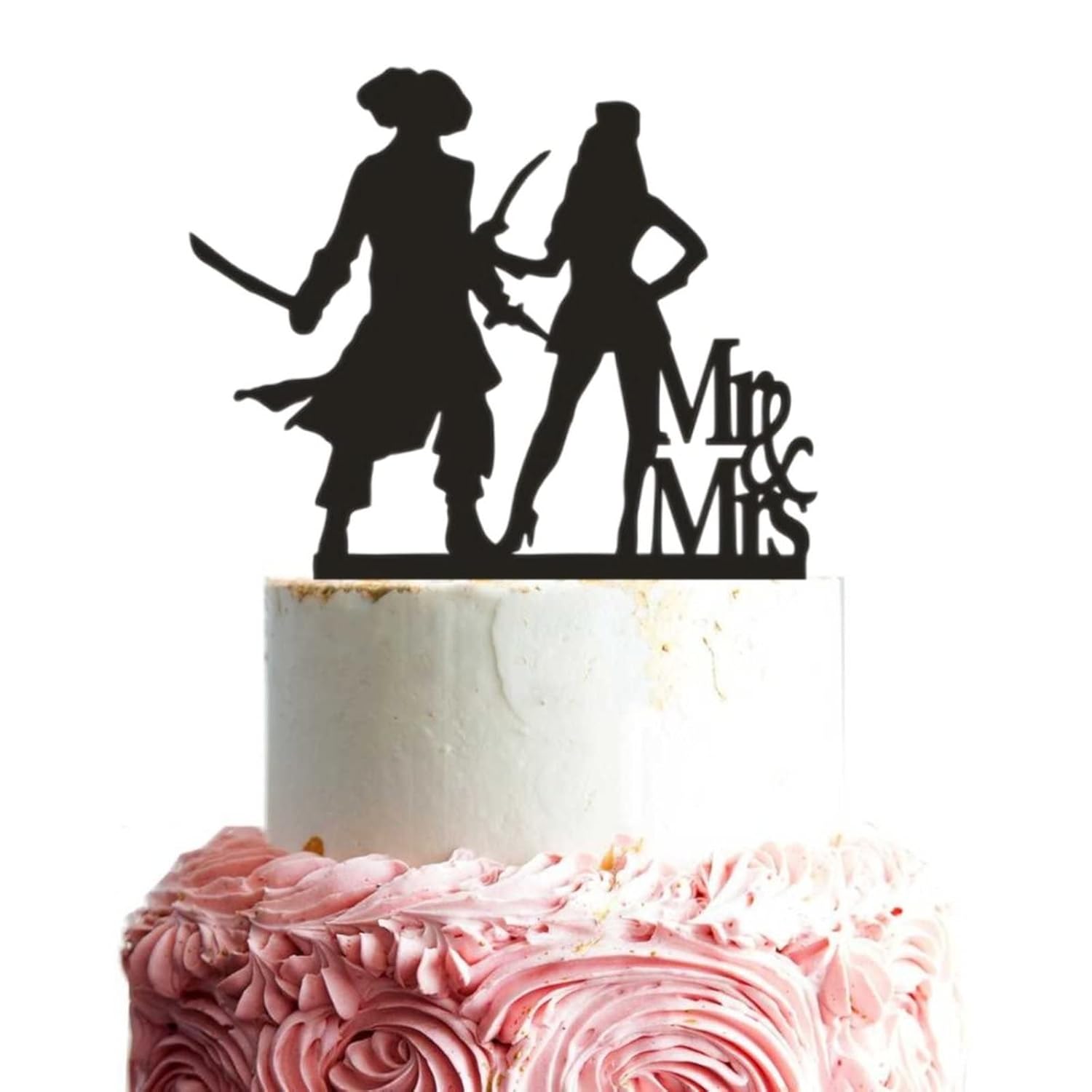 Amazon.com: Arthuryerkes Pirates Theme Wedding Cake Topper Mr and Mrs ...