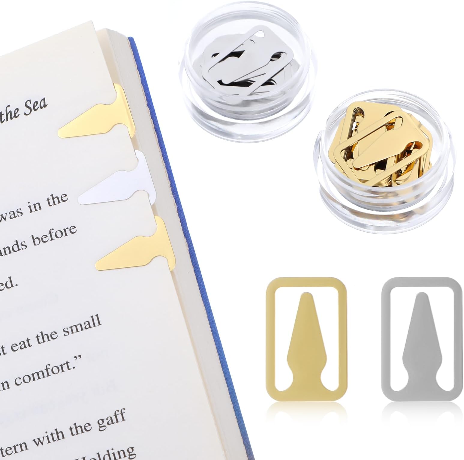Amazon.com: 100Pcs Book Line Markers, Gold/Silver Metal Bookmarks Tin ...