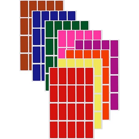 Amazon.com : Rectangular Color Coding Labels 1 3/8 inch by 1/2 Inch ...