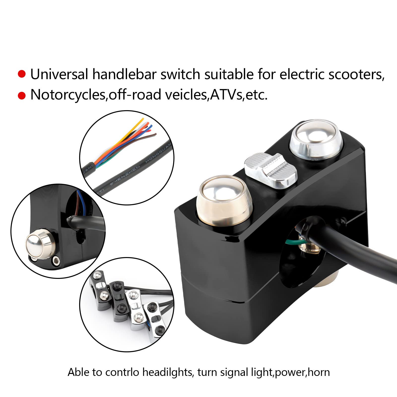 Snapklik.com : Moqiang Motorcycle Turn Signal Switch 1 25mm Handlebar ...