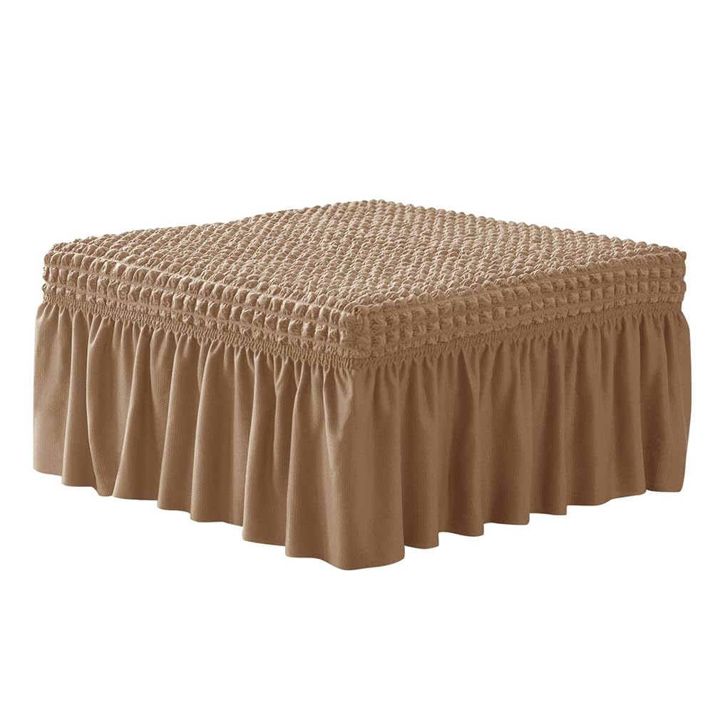 Amazon.com: LIPOR Stretch Large Ottoman Cover Oatmeal Rectangle Storage ...