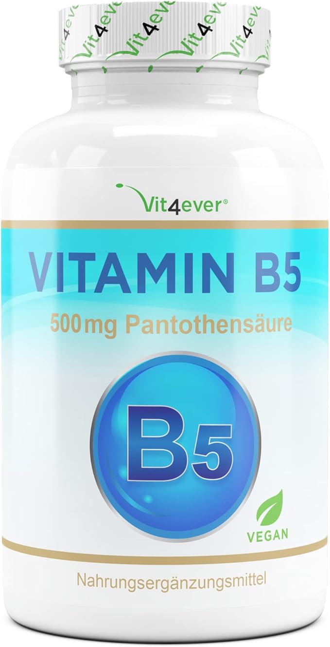 Vitamine B5 avec 500 mg - 180 Capsules - Acide pantothénique ...