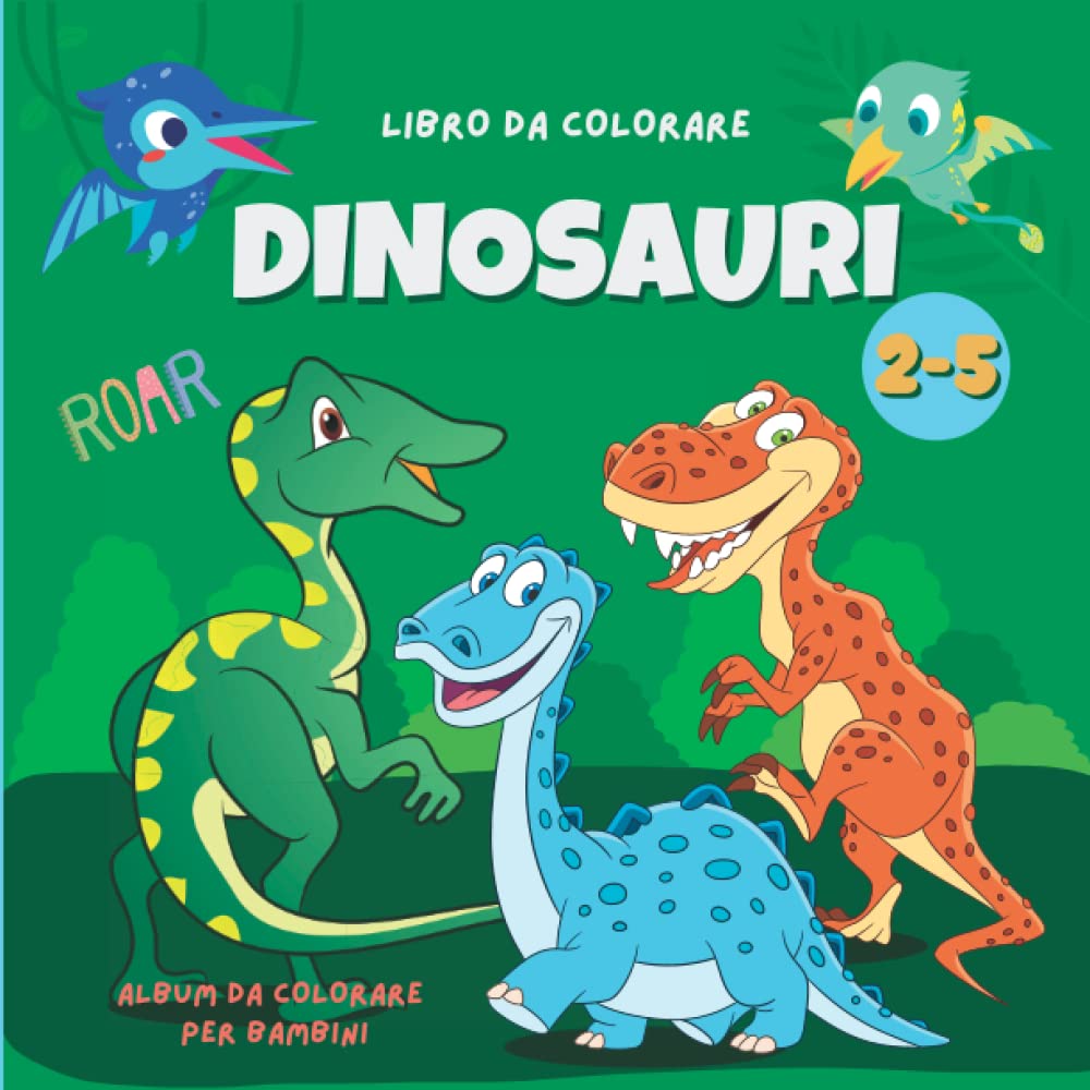 Buy Album da colorare per bambini - Dinosauri: Quaderno disegno bambini ...