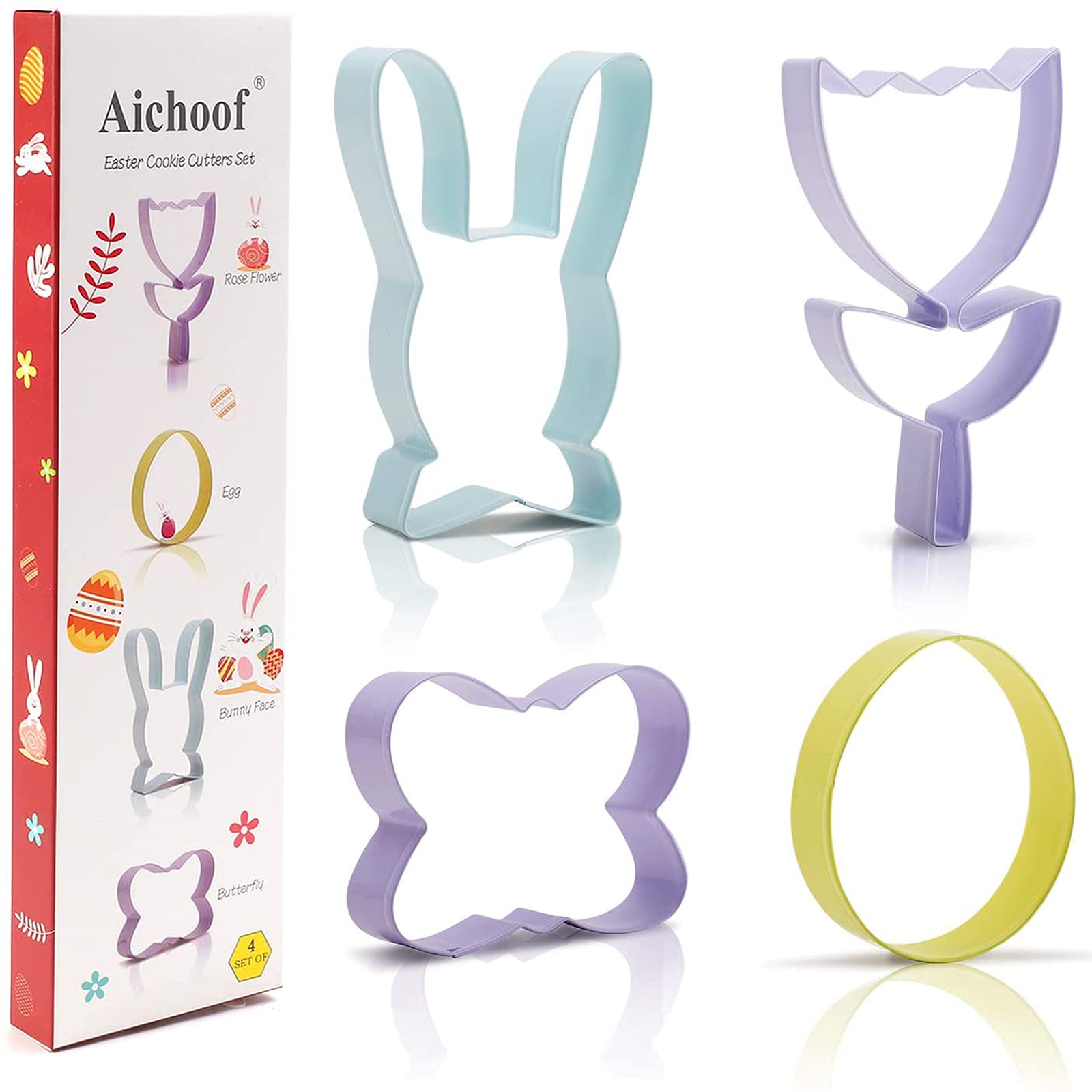 Snapklik.com : Easter Cookie Cutter Set - 4 PCS Stainless Steel Non ...