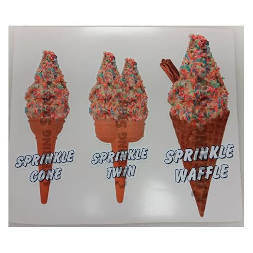 Sprinkle Whippy Ice Cream Cone Stickers Set of 3 - Single, Twin ...