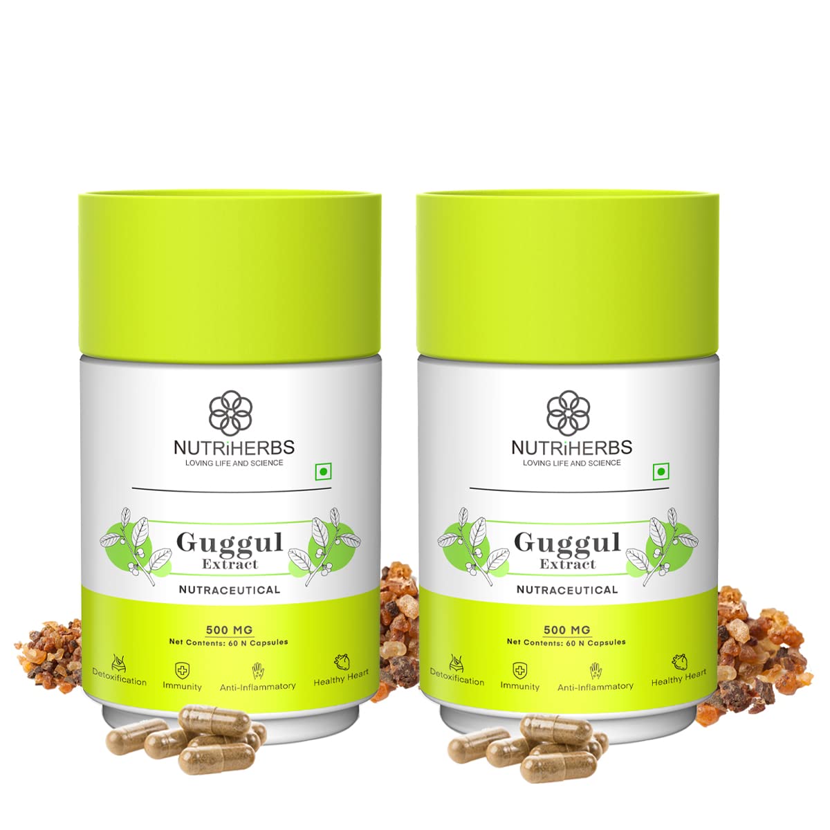 Buy NUTRiHERBS Guggul Extract 500mg 60 Capsules for Healthy Weight ...
