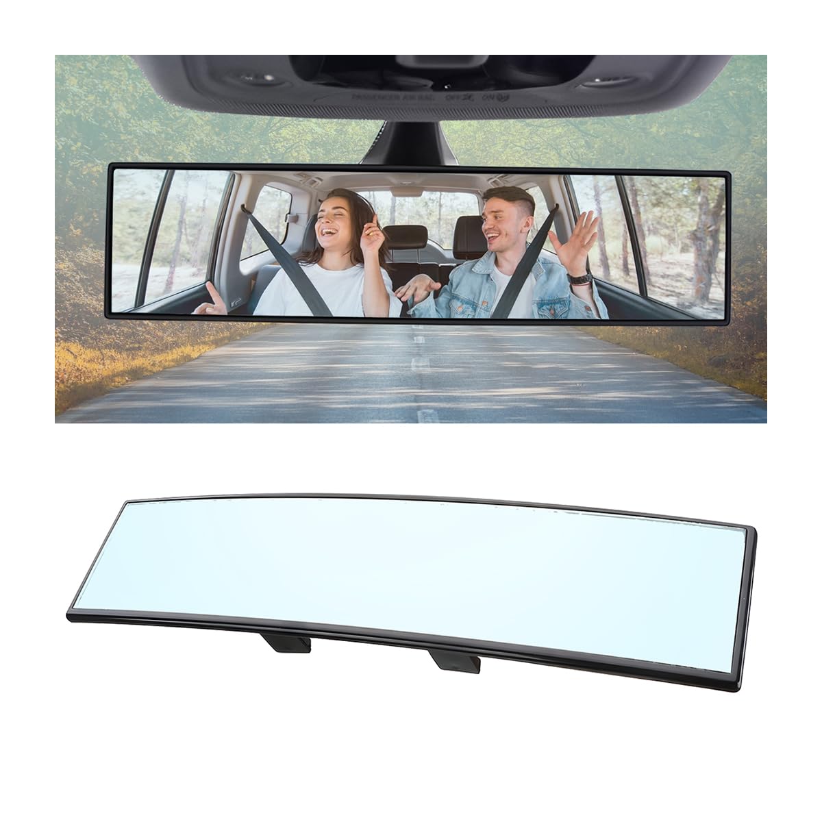Amazon.com: Wide Rear View Mirror for Car, Anti Fog and Anti Dazzling ...
