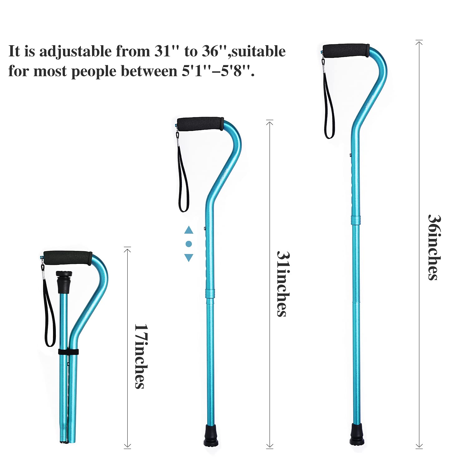 BeneCane Walking Cane for Men & Women Adjustable Cane with Offset Soft ...