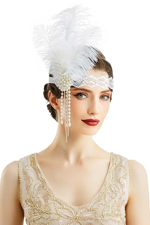 Amazon.com: BABEYOND Flapper Headpiece for Women - Flapper Feather ...