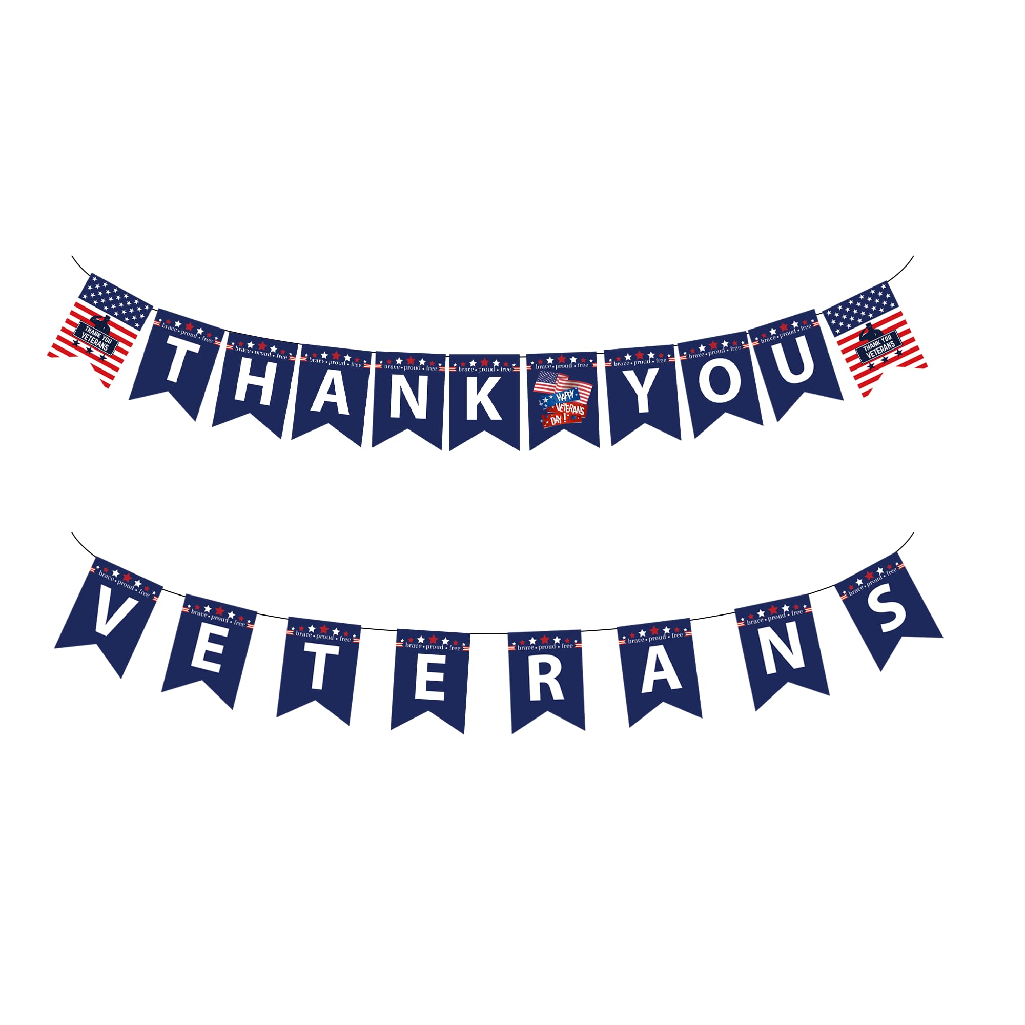 Amazon.com: CupaPlay Veterans Day Banners Decorations Thank You ...