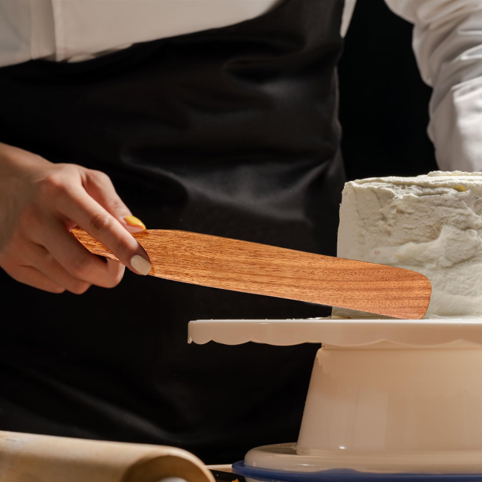 Snapklik.com : Skinny Wooden Spurtle For Sourdough Starter, Spreading ...