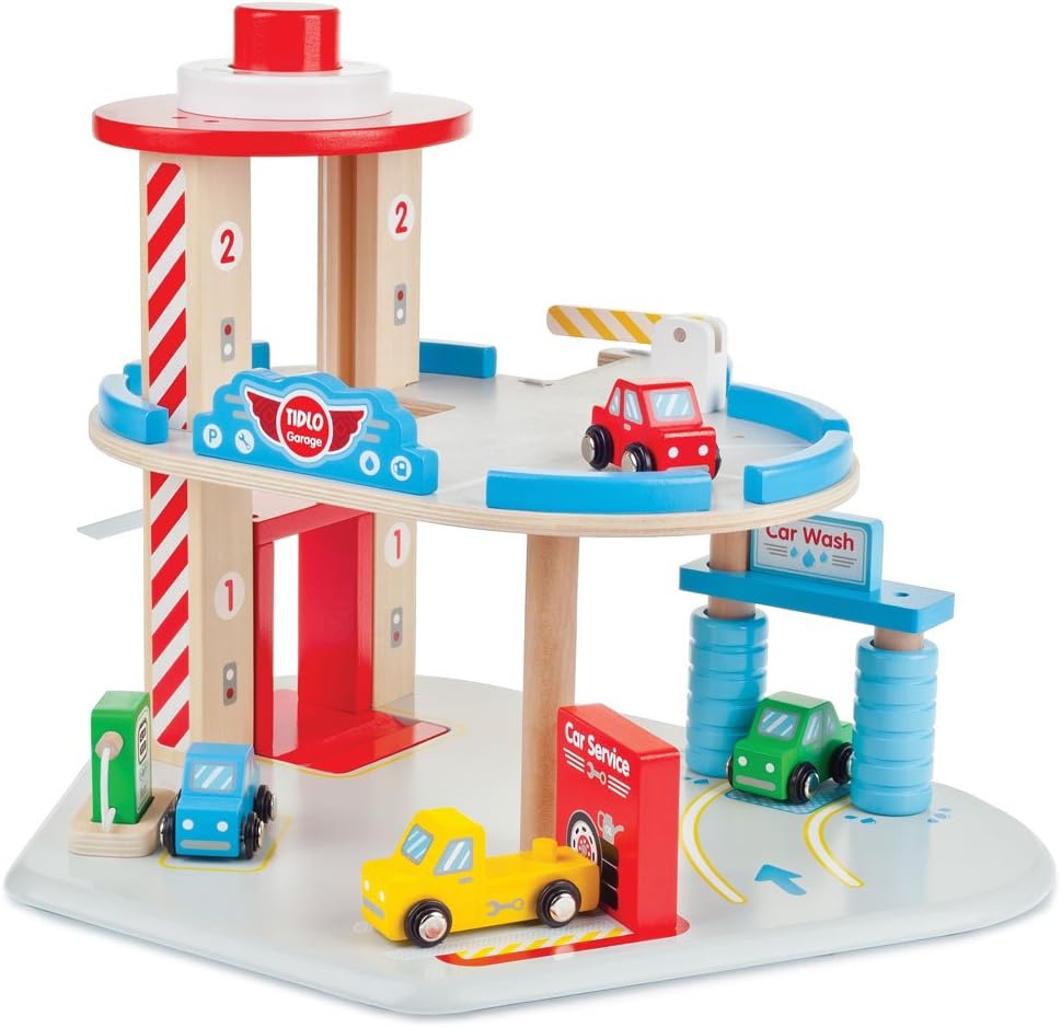 Tidlo Wooden Garage Playset : Amazon.co.uk: Toys & Games