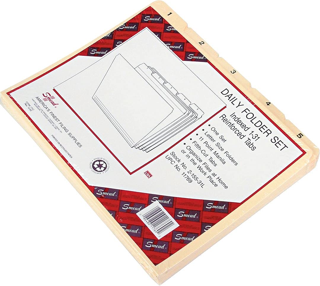 Snapklik.com : Smead Indexed File Folders, 1/5-Cut Tab, Assorted ...