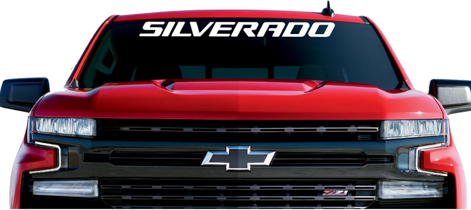 Amazon.com - Chevy Silverado White Windshield Banner Decal 2015-2025 GM ...